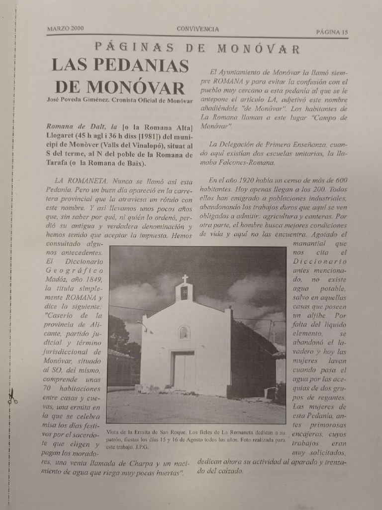 POVEDA GIMENEZ La Romaneta CONVIVENCIA Marzo 2000 | PDF