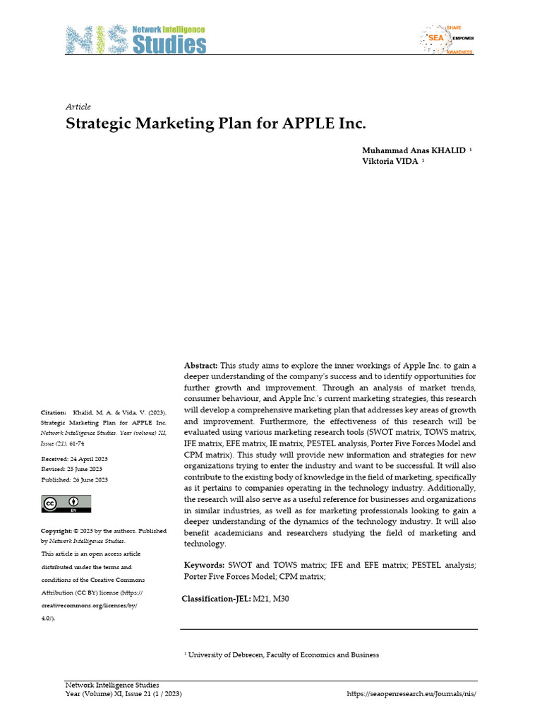 Apple CAse Study | PDF | Apple Inc. | Swot Analysis
