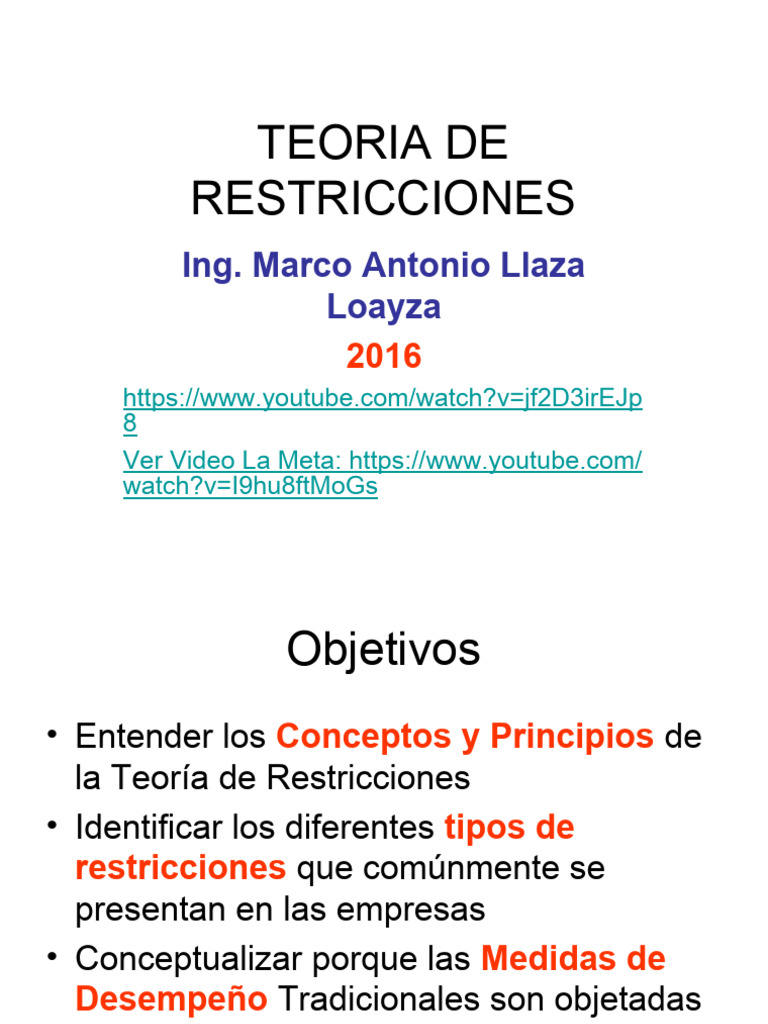 Teoria de Restricciones y Los Costos 2016 | PDF | Dinero | Mercado (economía)