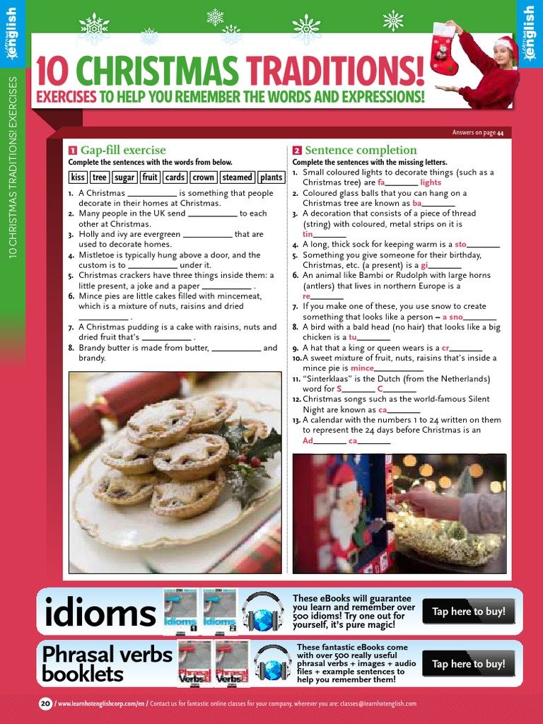 10 Christmas Traditions Exercises LearnHotEnglishIssue247December2022 ...