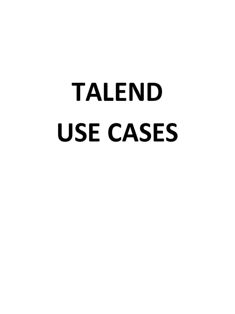 Talend Use Cases Pdf Databases Table Database