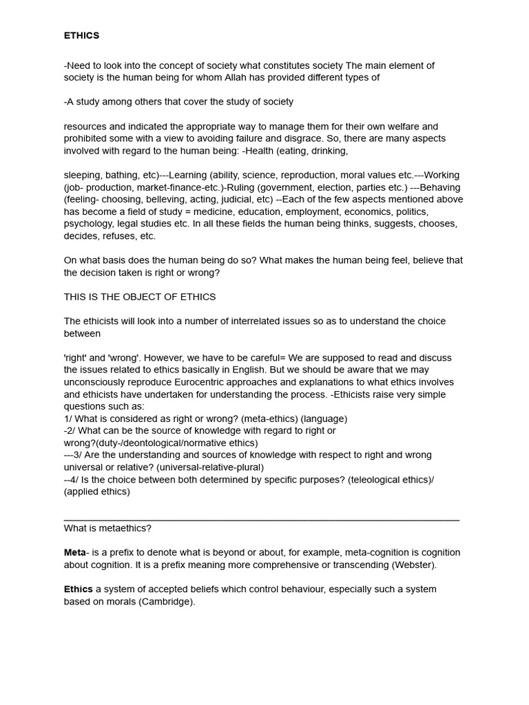 Ethics | PDF | Morality | Relativism