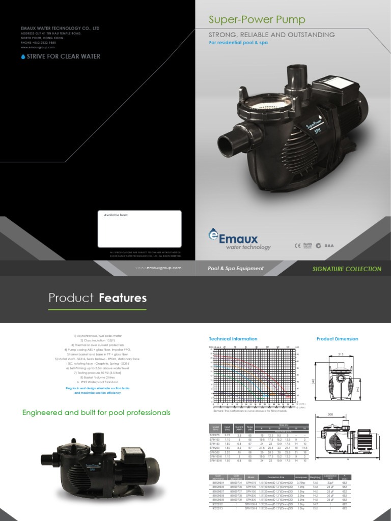 Super Power Pump Leaflet English Double Page Version | PDF | Pump | Manufactured Goods