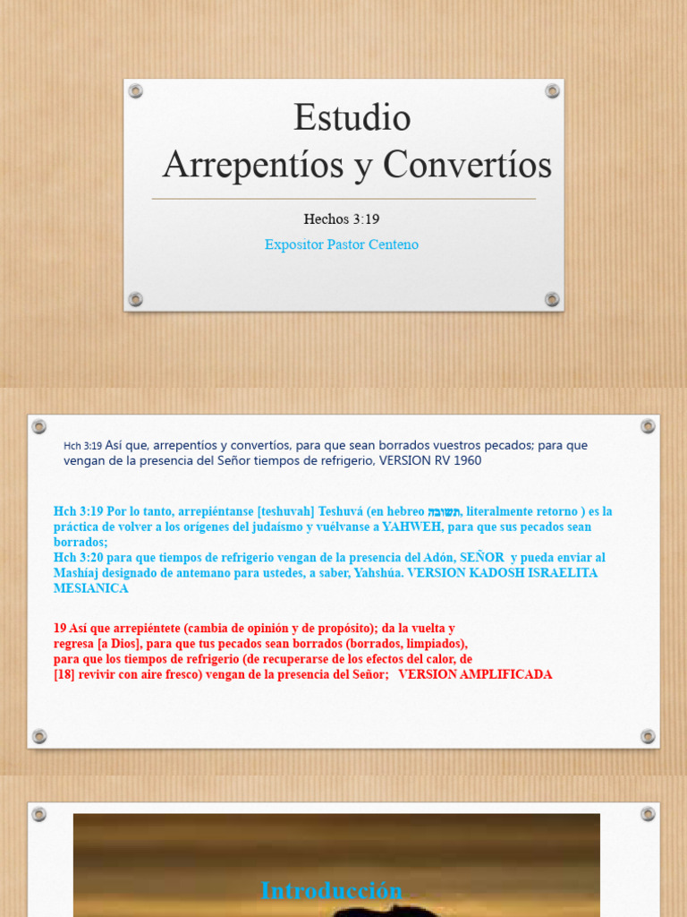 Estudio Arrenpentios y Convertios | PDF | Teología | Creencia religiosa ...
