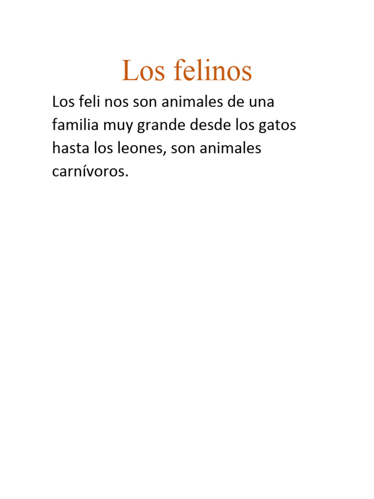 Introducción a los felinos | PDF