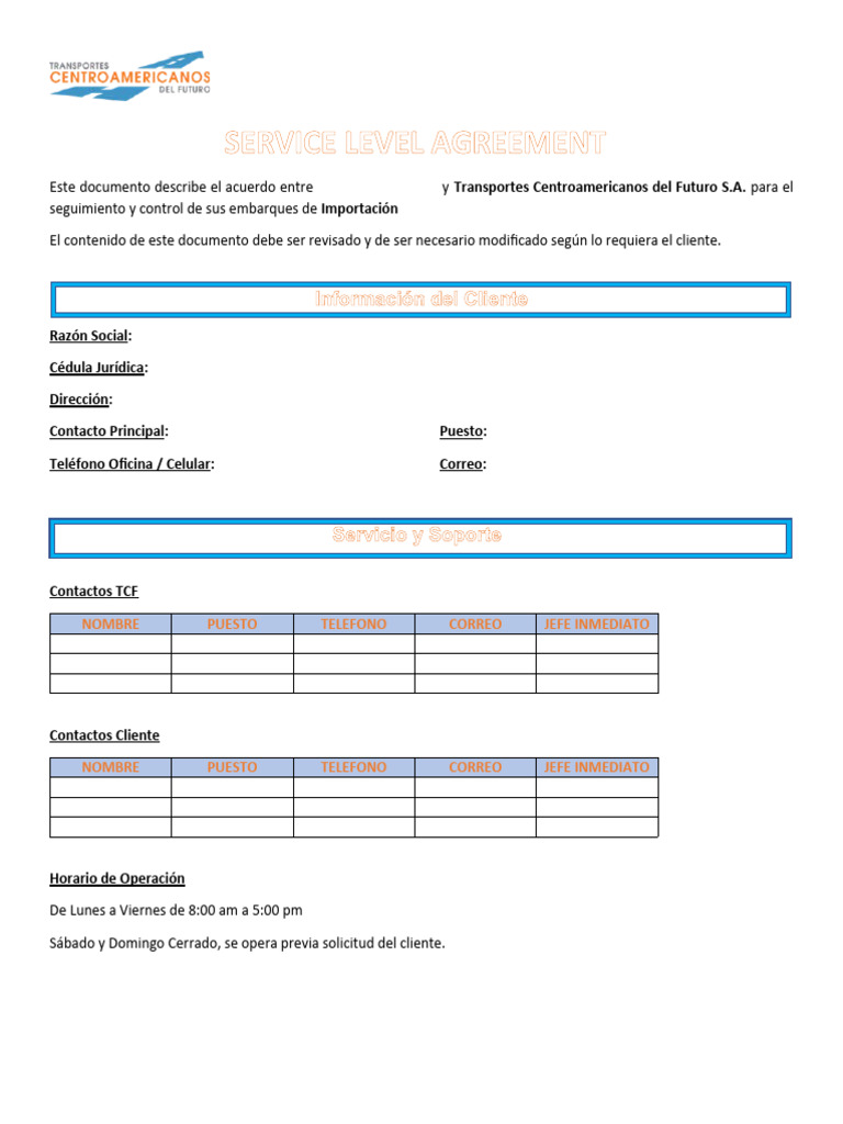 Service Level Agreement Sop | PDF | Industrias de servicio
