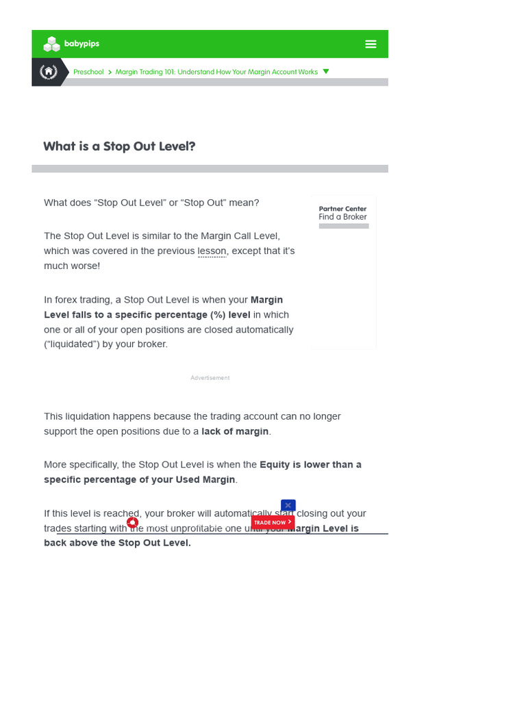 Learnforexwhat Is A Stop Out Level | PDF | Margin (Finance) | Foreign ...