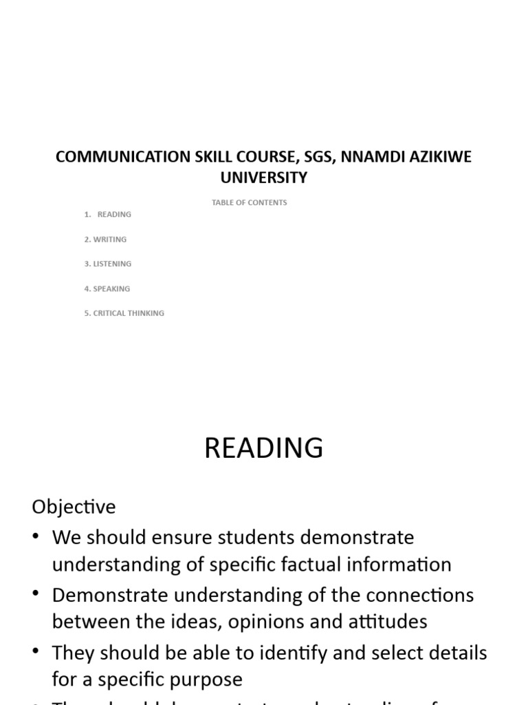 Communication Skill Course | PDF | Thought | Critical Thinking