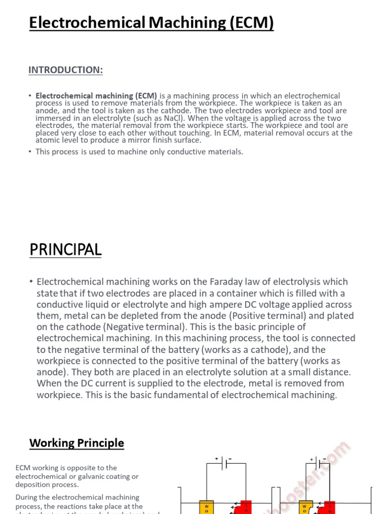 Electrochemical Machining (ECM) | PDF | Electrochemistry | Anode