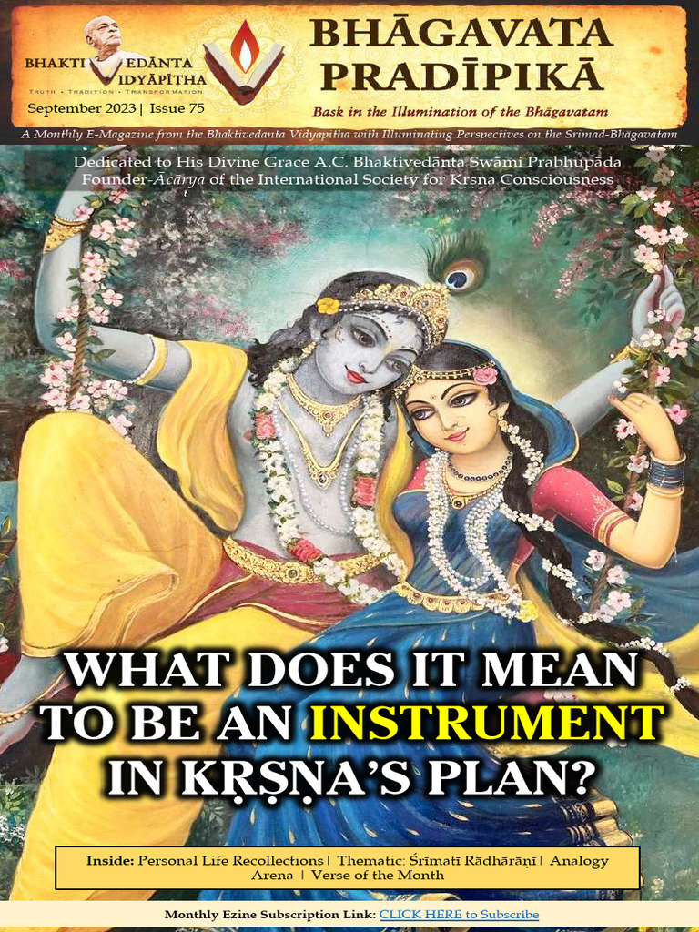Bhagavata Pradipika#75 Sept2023 | PDF | Humility | Bhagavata Purana