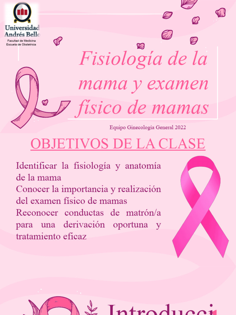 Clase N°3 Fisiología y Examen Físico de La Mama | PDF | Cáncer de mama | Pecho