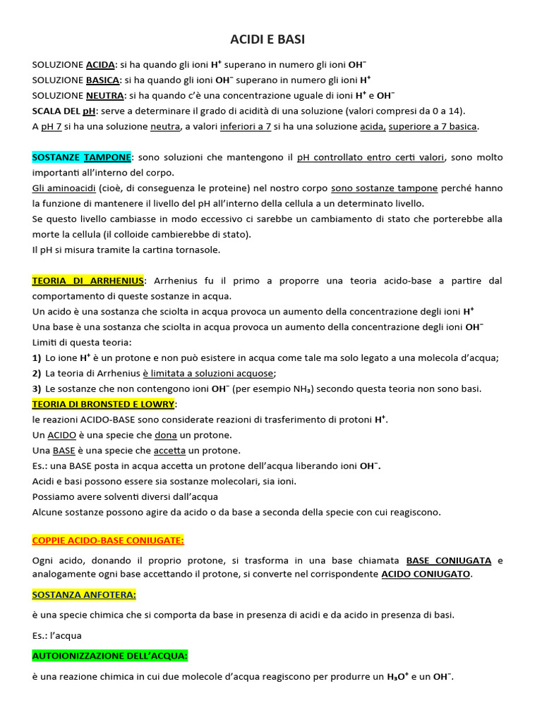 Acidi e Basi | PDF
