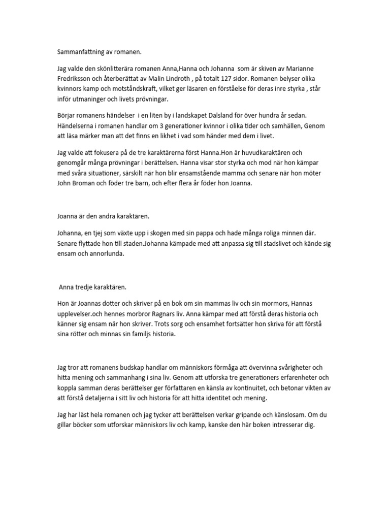 Anna Hanna Johanna | PDF