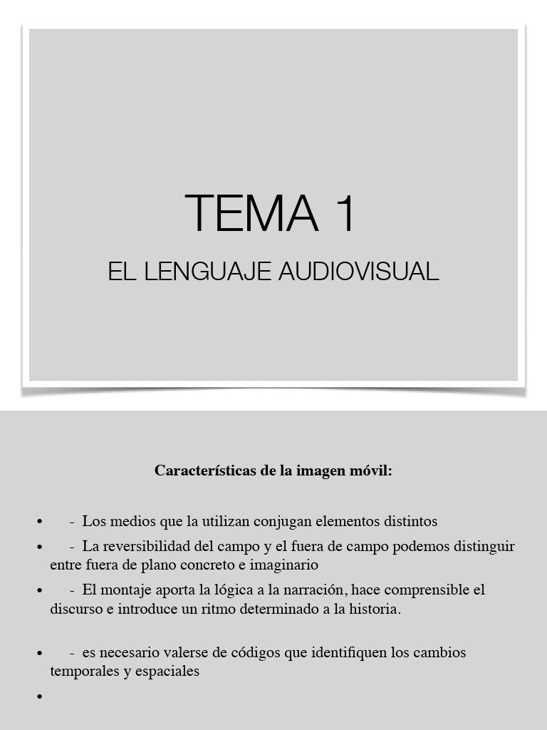 Esquema Lenguaje Audiovisual | PDF | Ritmo | Narración