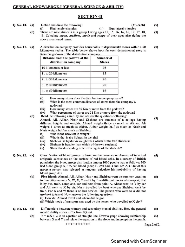 Ability 2016 To 2021 Past Paper-1 | PDF