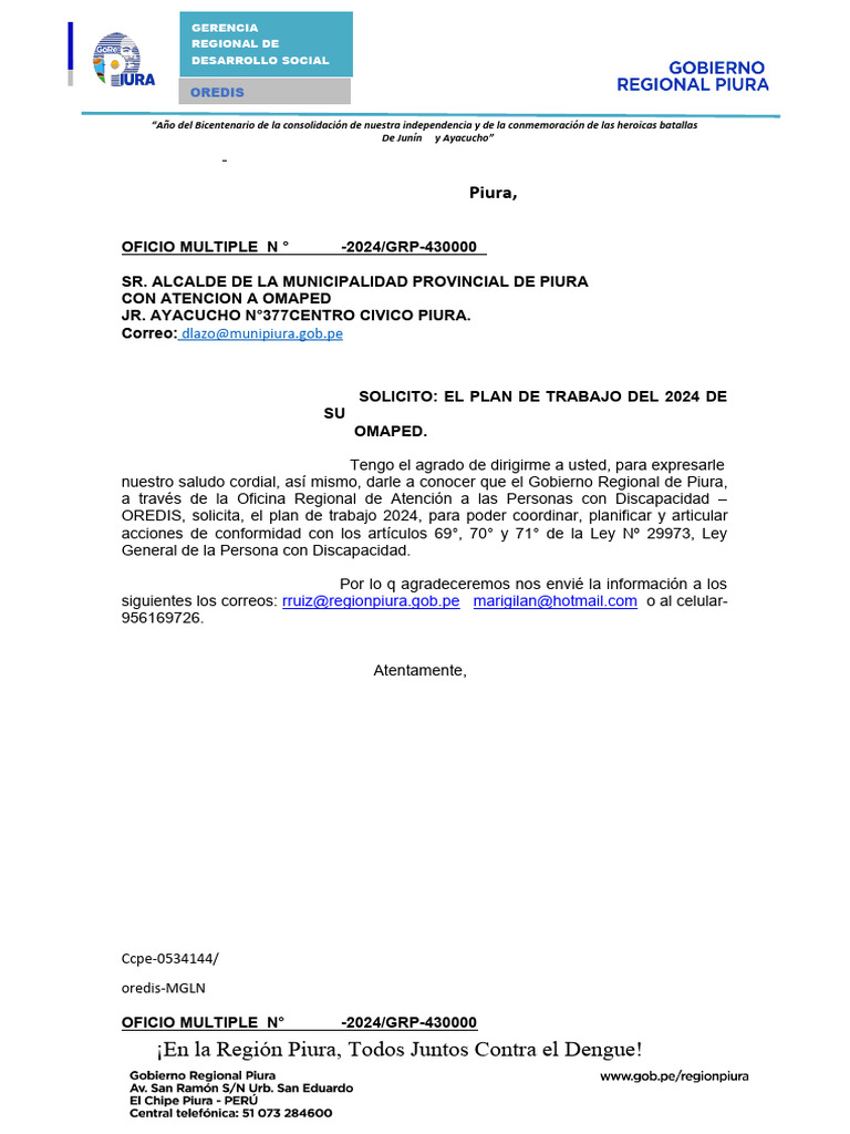 OFICIO MULTIPLE DIRIGUIDO A LAS 65 MUNICIPALIDADES Corregido | PDF