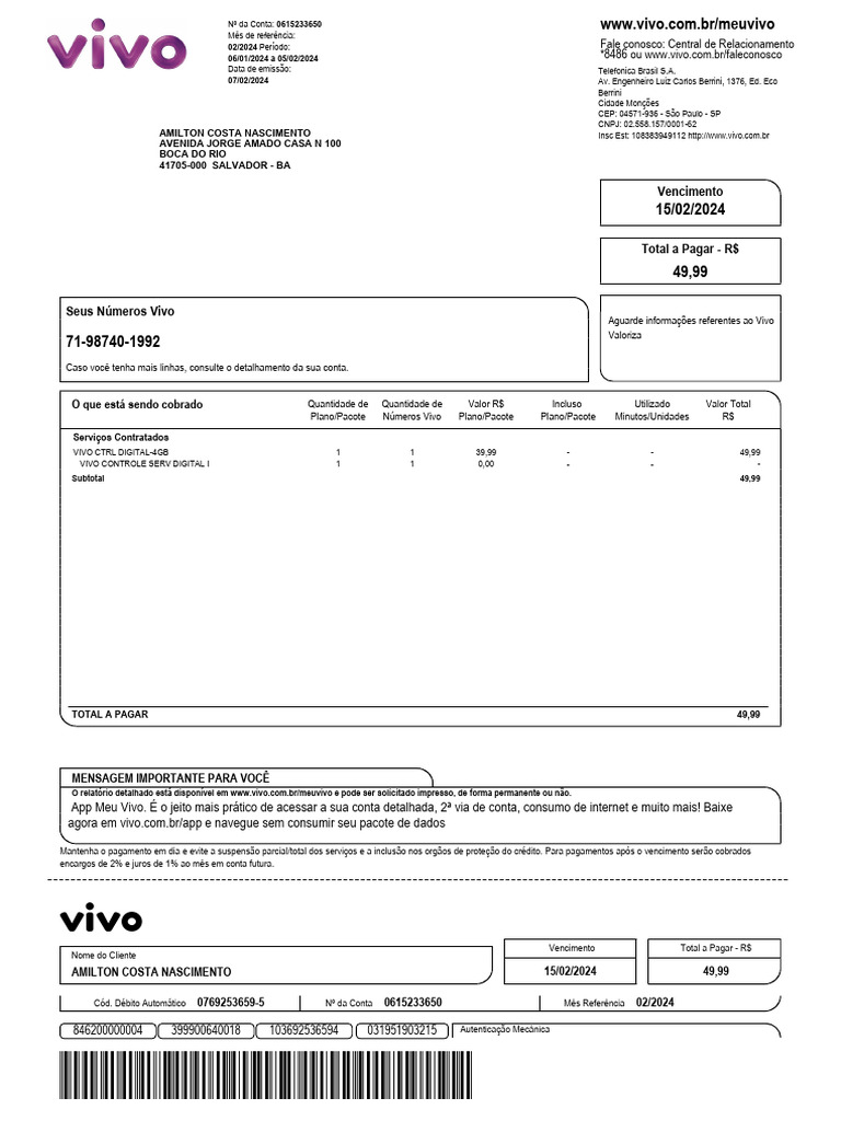 Comprovante Residencia Celular | PDF