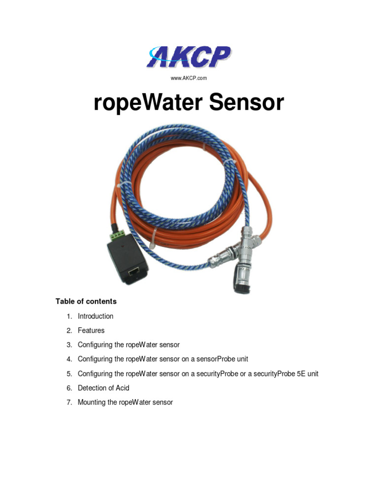 Investigación TropeWater Sensor | PDF | Sensor | Rope