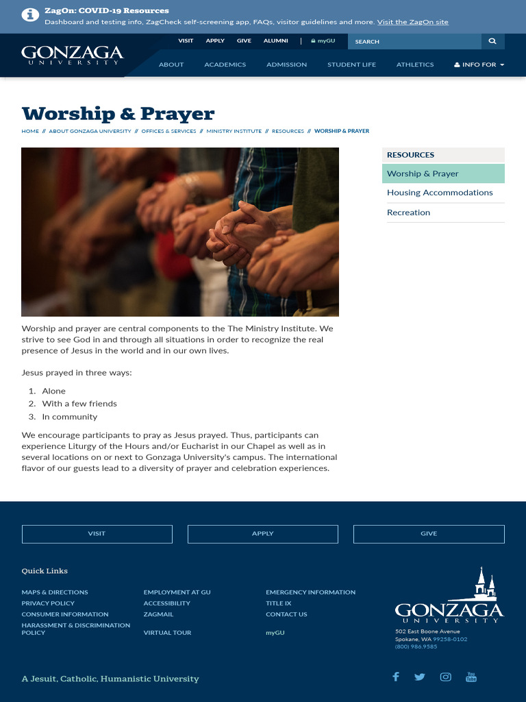 Gonzaga University Chapel Resources | PDF | Prayer | Catholic Church