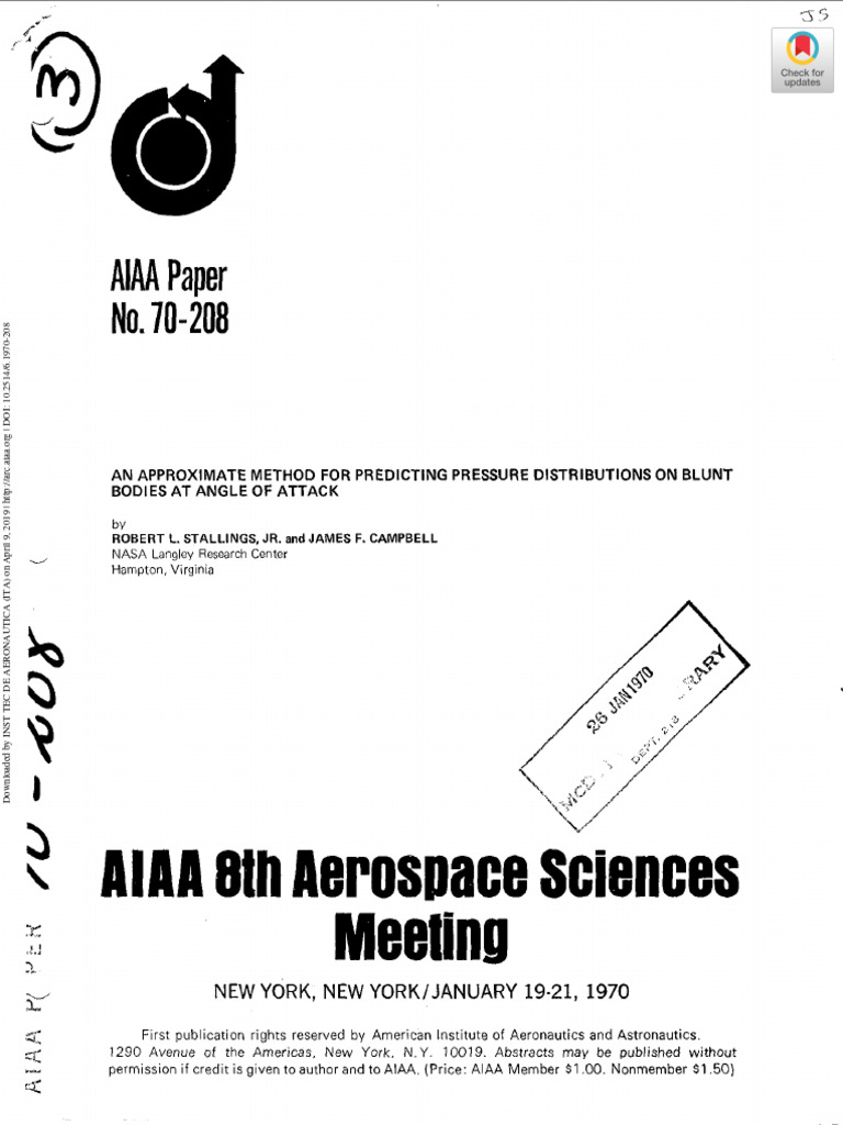 STALLINGS, R L JR CAMPBELL, J F. An Aproximate Method For Predicting ...