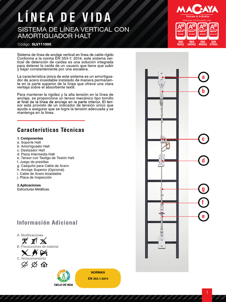 Slv111000 - Sistema de Linea Vertical Con Amortiguador Halt | PDF | Acero | Bienes manufacturados