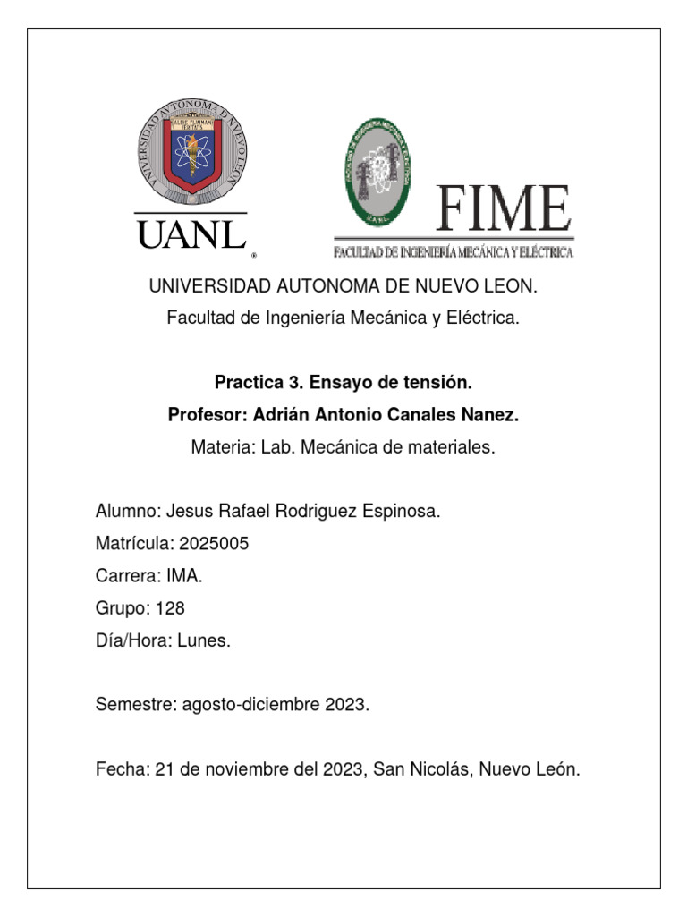 Ensayo de Tension | PDF | Deformación (ingeniería) | Rendimiento ... Ensayo de Tension | PDF | Deformación (ingeniería) | Rendimiento ...