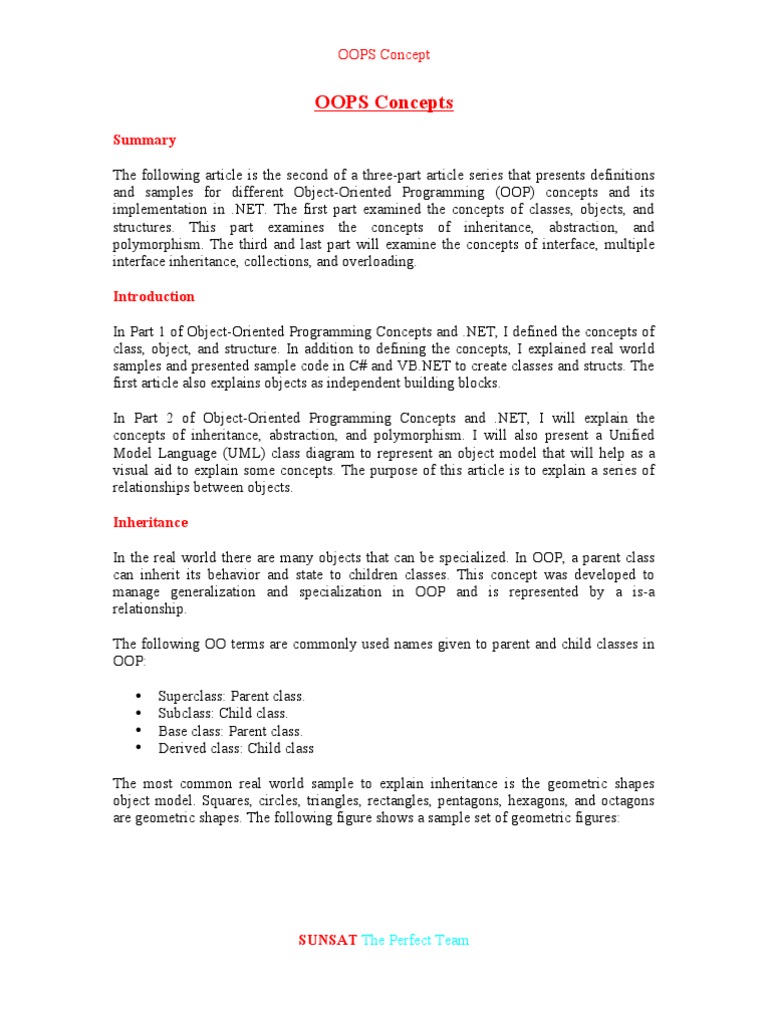 Oops Concepts Pdf Inheritance Object Oriented Programming Class Computer Programming