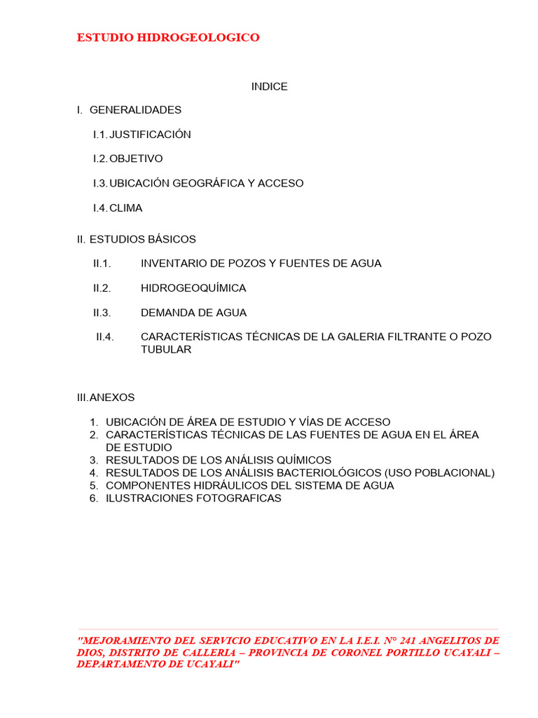 Estudio Hidrogeo | PDF | Agua subterránea | Agua