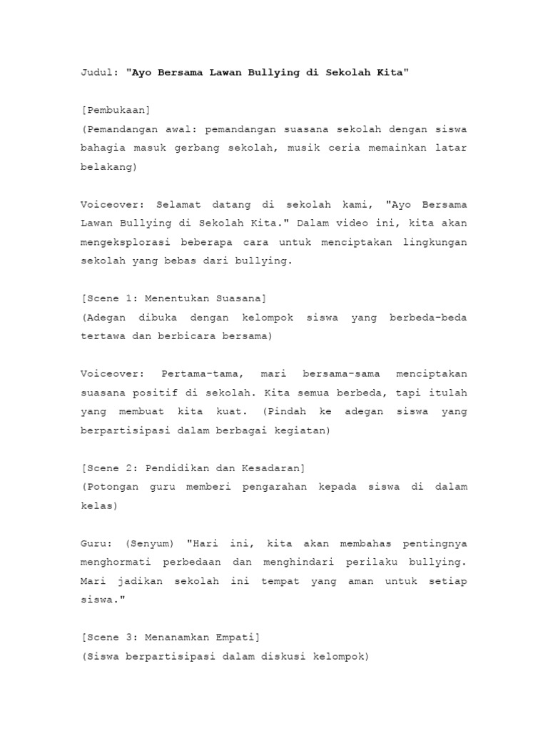 Script Anti Bullying | PDF