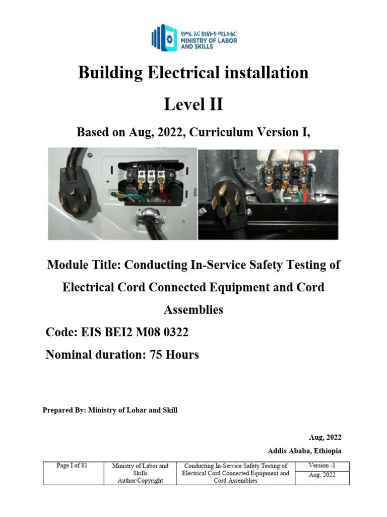 Conducting in Service Safety Testing of Electrical Cord Connected | PDF ...