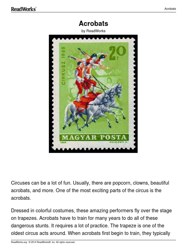 Readworks Grade 2 - Acrobats | PDF