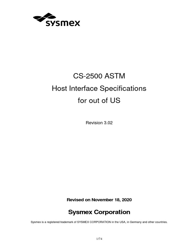 CS-2500 ASTM Host Interface Specifications OUS 3.02 DXDCM 0900ac6d80fa36ab-1617211915033 | PDF ...
