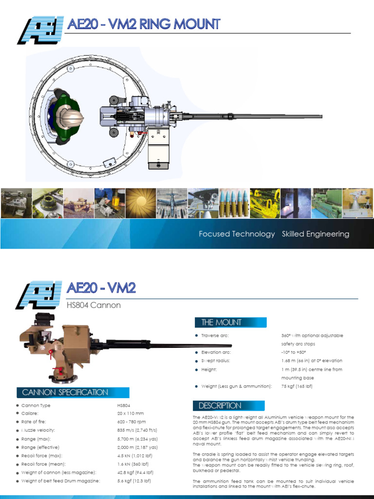 AE20-VM2 20mm Gun Mount Specs | PDF | Military Science | Projectile Weapons