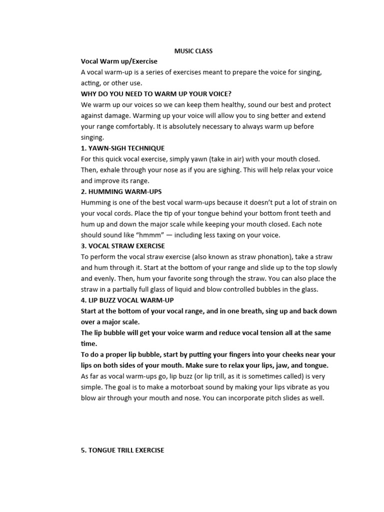 Music Class-For All Beginners | PDF | Singing | Human Throat