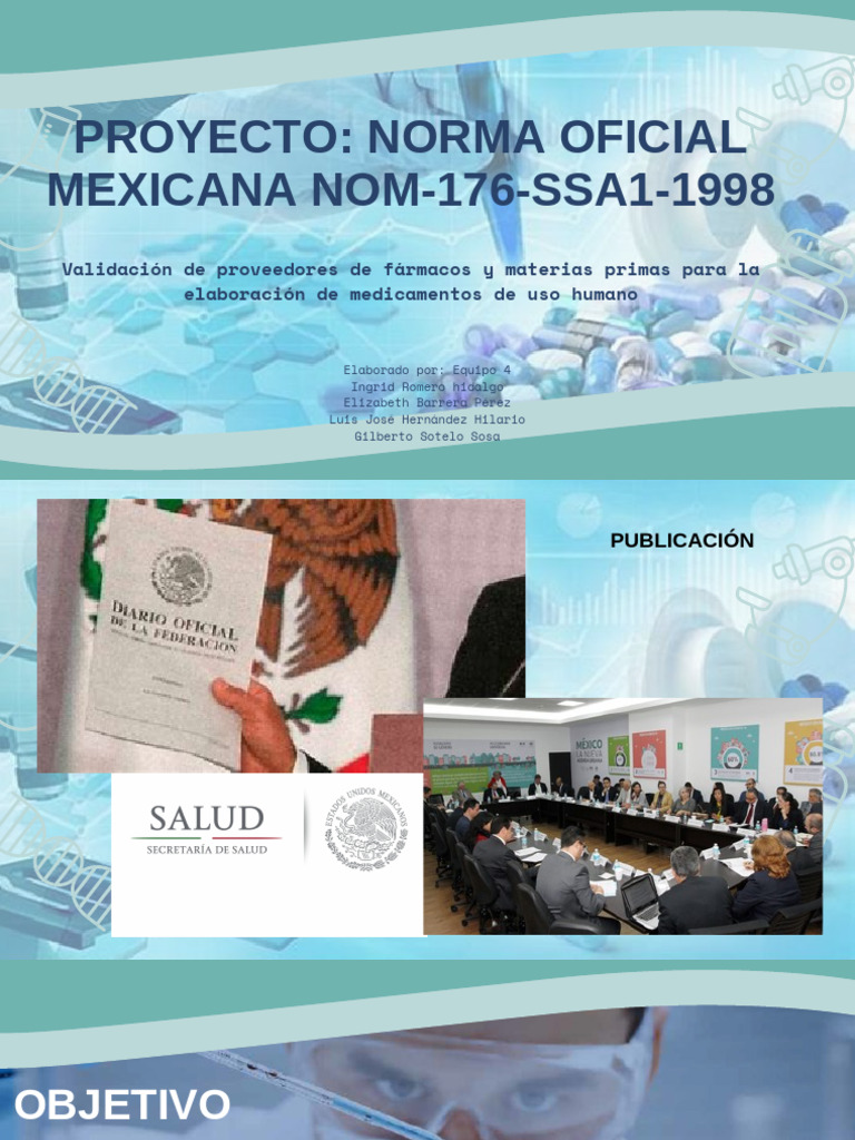 Norma Oficial Mexicana Nom-176-Ssa1-1998 - 20231122 - 092601 - 0000 | PDF | Calidad (comercial ...