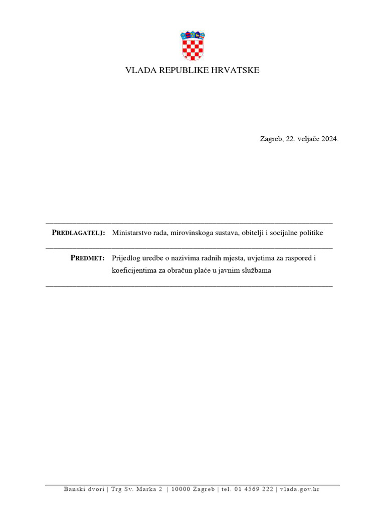 Prijedlog Uredbe Javne Sluzbe 21022023-2 | PDF