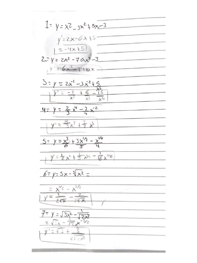 Repaso Derivadas Por Formulas, Implicitas y Sucesivas - 179446 | PDF