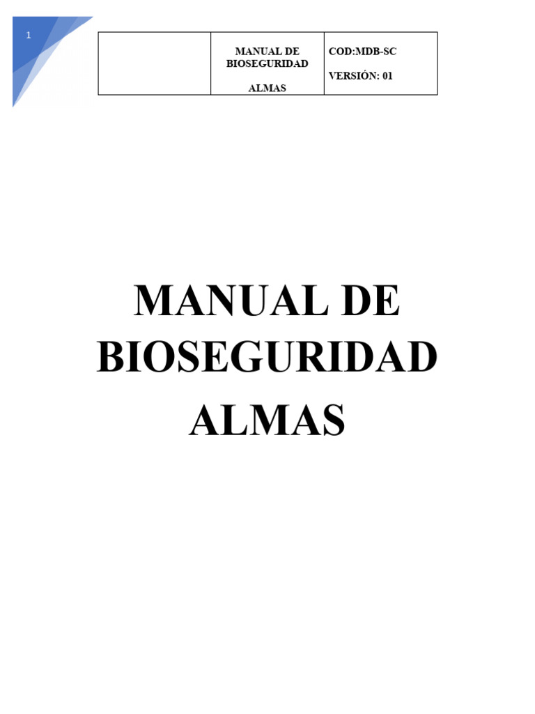 Manual de Bioseguridad | PDF | Residuos | Contaminación