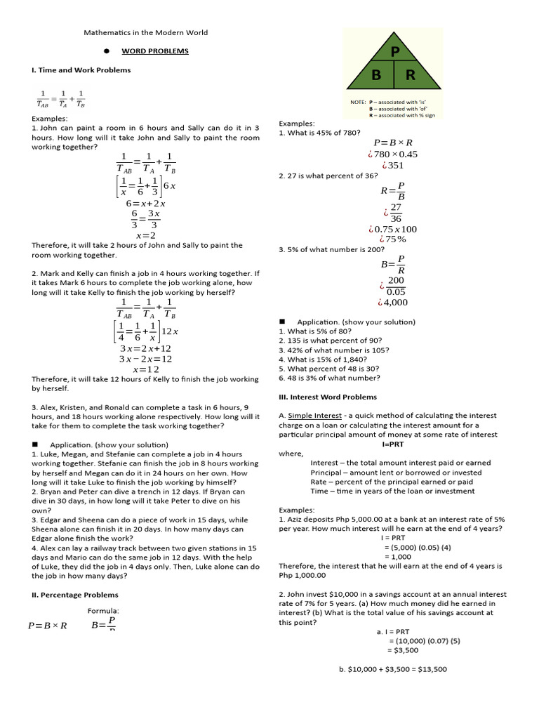 Mathematics in The Modern World | PDF | Interest | Interest Rates
