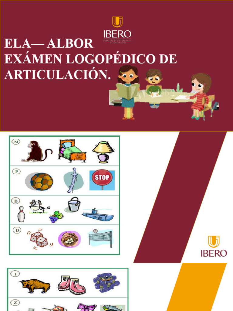 Prueba de Articulacion Ela - Albor - Diapositivas | PDF