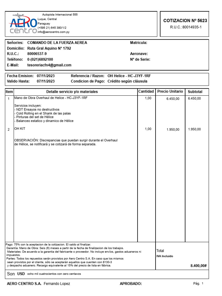 Overhaul de Hélice PHC-J3YF-1RF 5623 | PDF
