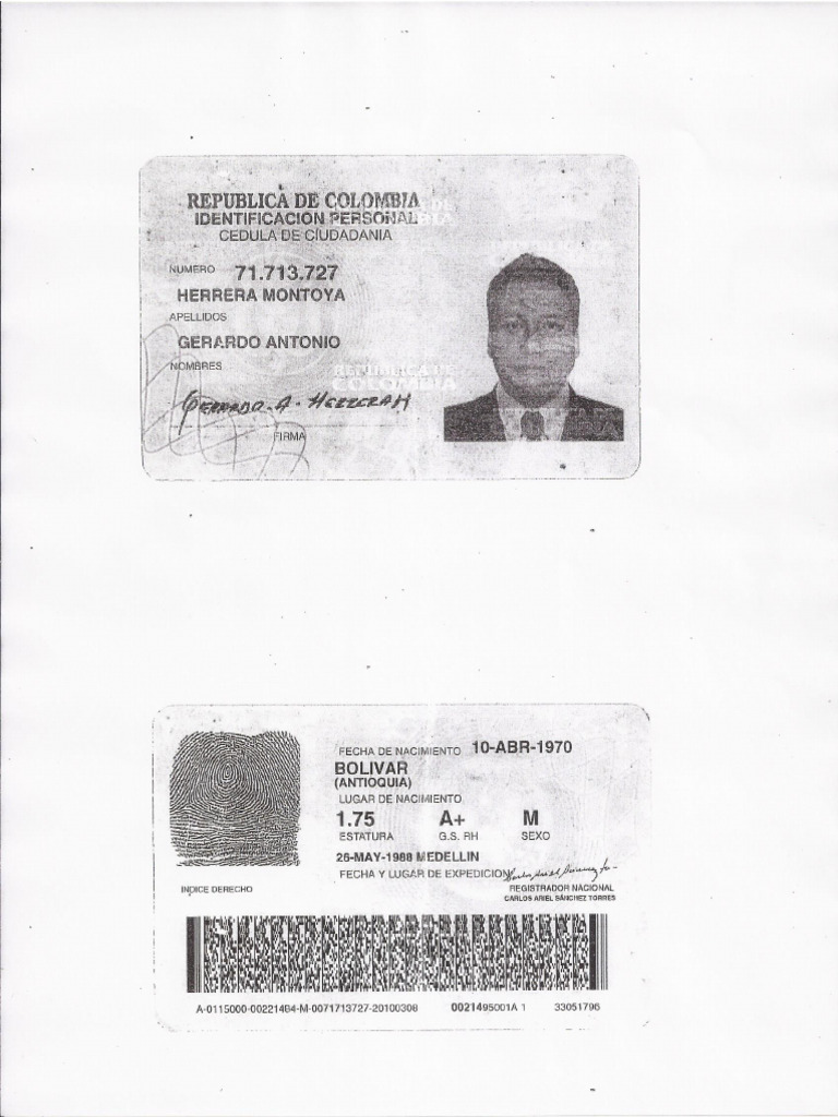 Cédula Gerardo Herrera | PDF