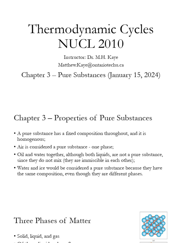 Thermodynamic Cycles Chapter 3 | Download Free PDF | Phase (Matter) | Liquids