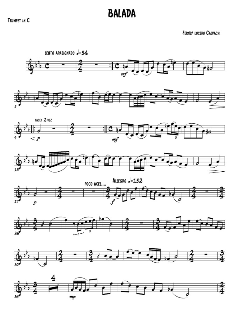BALADA - Trumpet in C | PDF