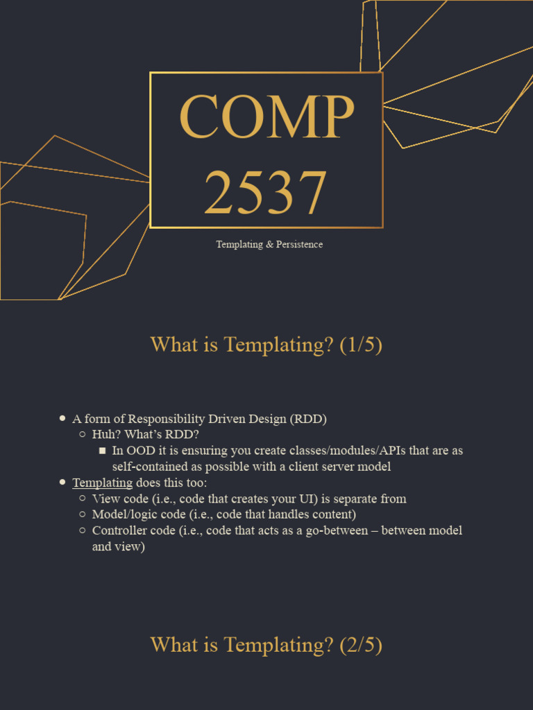 Lecture 3 - Templating and Persistence | PDF | Model–View–Controller | Dynamic Web Page