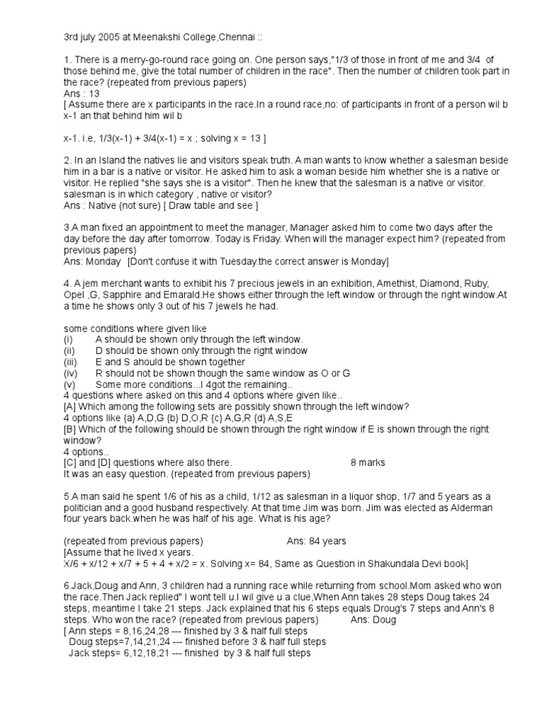 Infosys Question II-2005 | PDF | Blue | Color
