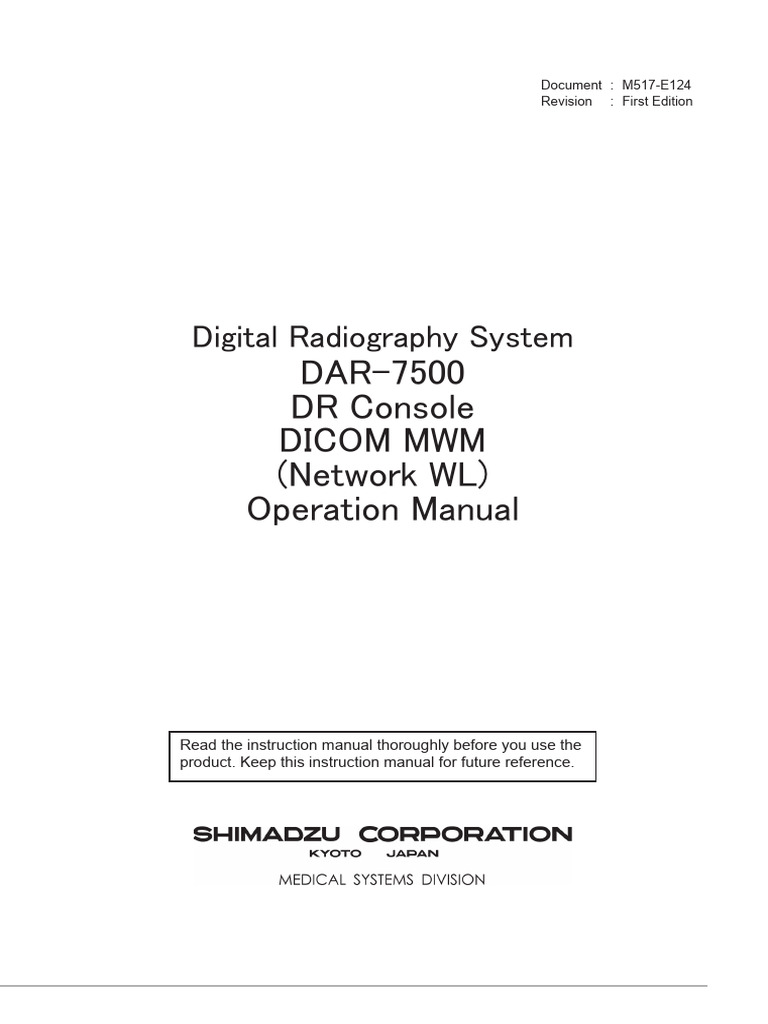 DICOM MWM Operation Manual for DAR-7500 | PDF | Information Retrieval ...