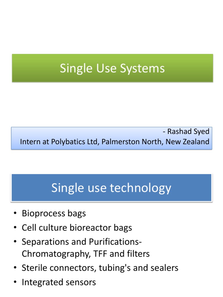 Single Use Systems - Biotechnology | PDF | Sterilization (Microbiology ...