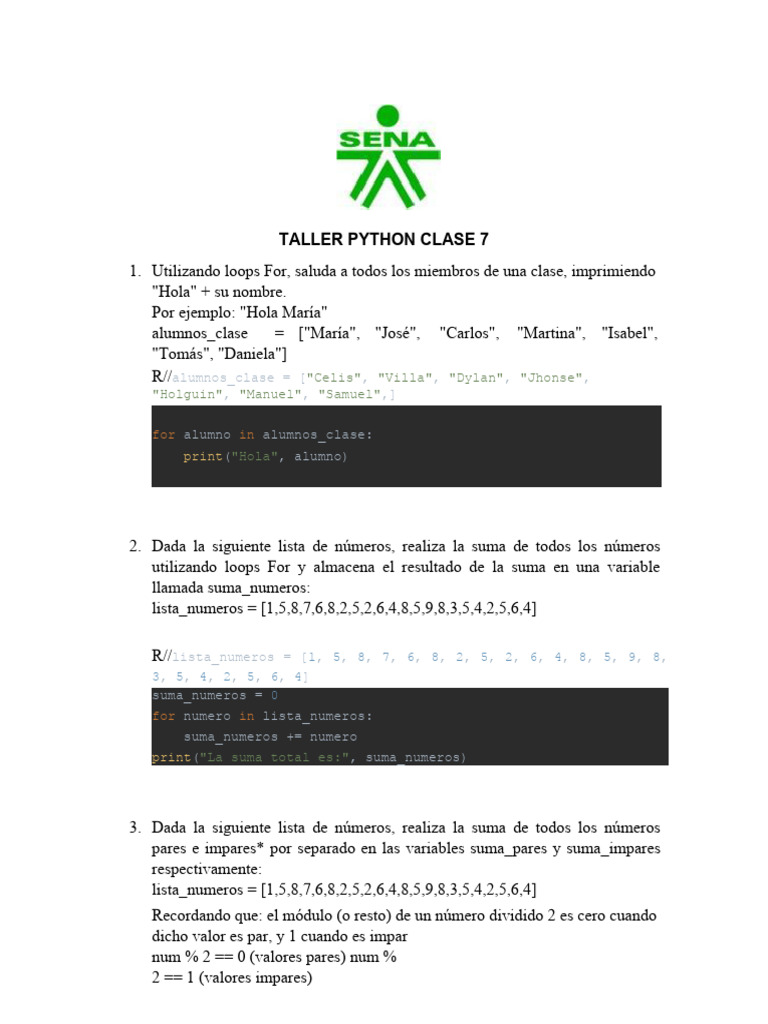 Sumar elementos en listas con Python | PDF | Python (lenguaje de programación) | Programación de ...