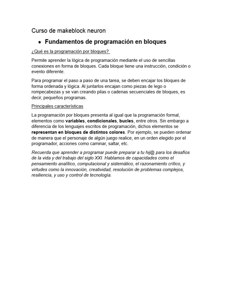 Curso de Makeblock Neuron | PDF